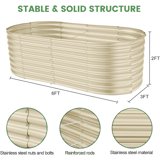 Land Guard 6x3x2ft Galvanized Metal Raised Garden Bed, Oval Planter Box ...