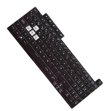 Unatoiry RGB Colorful Backlit Keyboards Spanish Layout Keypad Black Key ...