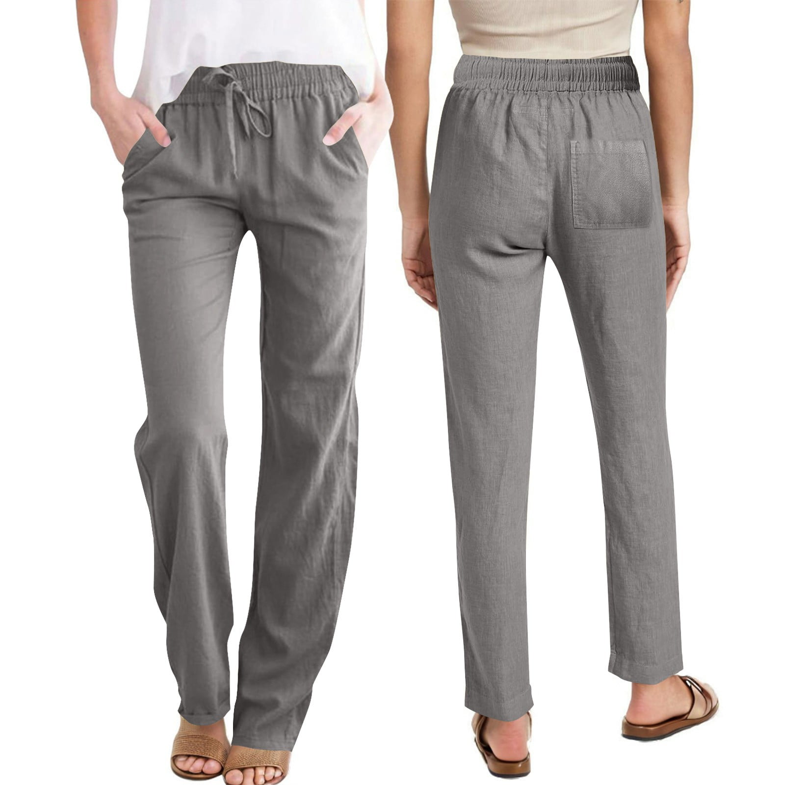 Click here for Sevevn Women Casual Linen Drawstring Elastic Waist... prices