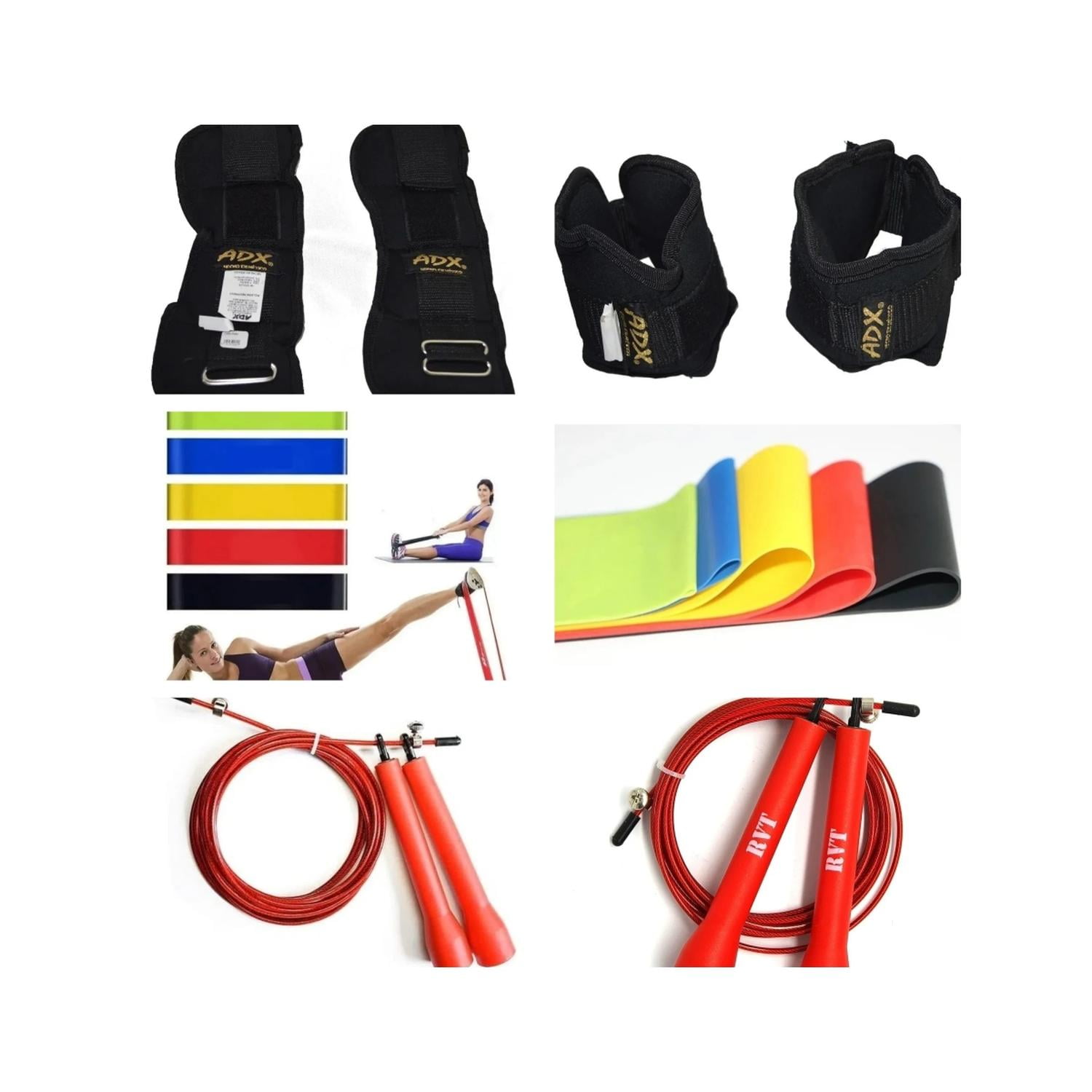 Kit Par De Polainas 8Kg + Set 5 Ligas + Cuerda Rápida RVT SPORTS ...