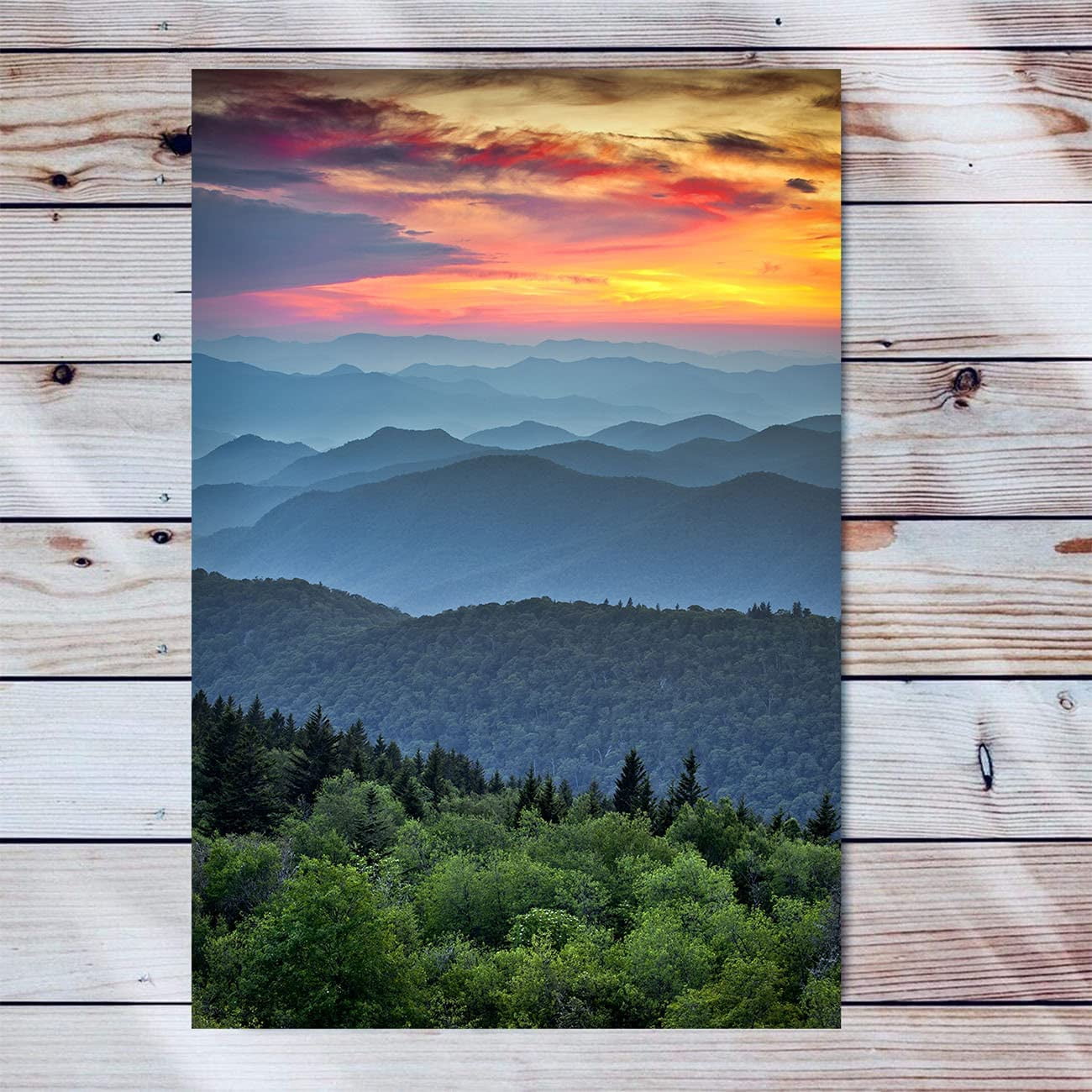 Blue Scenic Landscape Sunset Canvas Wall Art For Living Room Modern ...