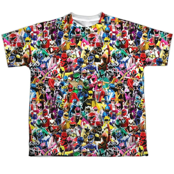 Power Rangers - Crowd Of Rangers - Youth Short Sleeve Shirt - Large ...