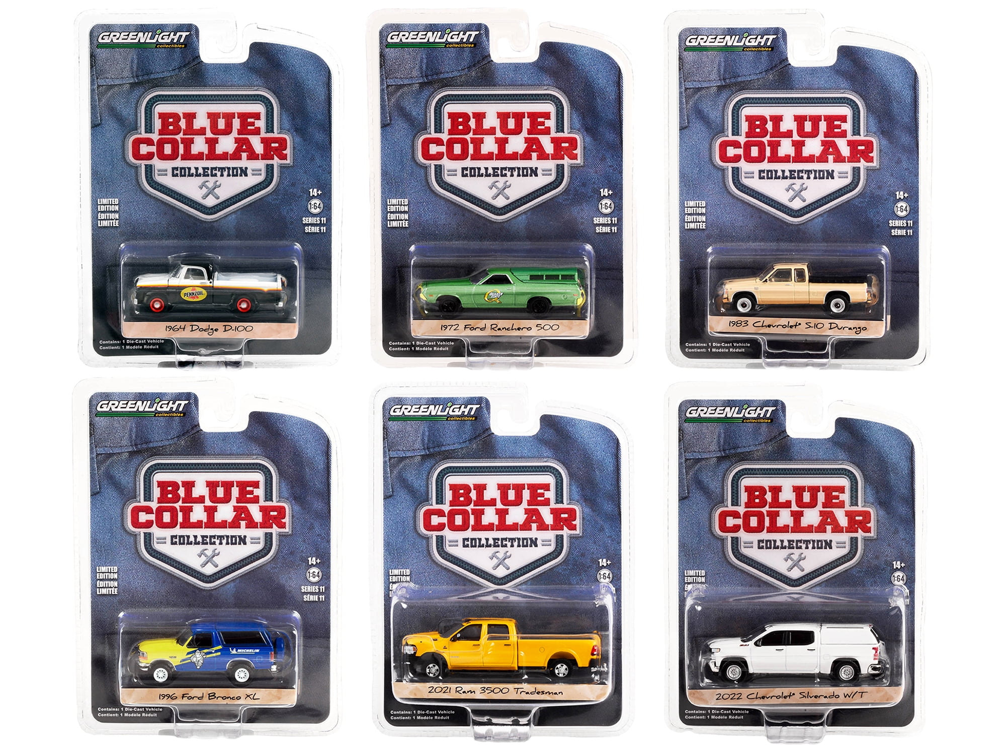 "Blue Collar Collection" Set of 6 pieces Series 11 1/64 Diecast Model ...