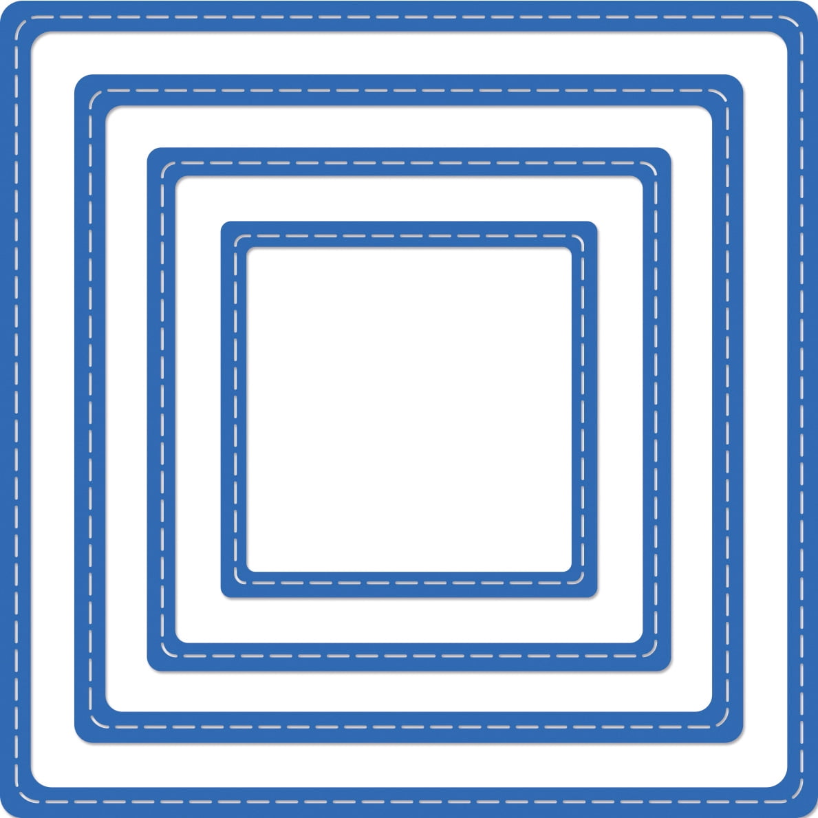 Kaisercraft Nesting Dies 4/Pkg-Stitched Squares 1.75"X1.75" To 4"X4 ...