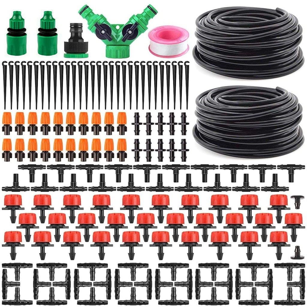 Garden Watering Made Easy with the 100ft Drip Irrigation Kit - Perfect ...
