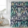 Abstract Seamless Leaves Texture Shower Curtain Set, Waterproof Shower ...