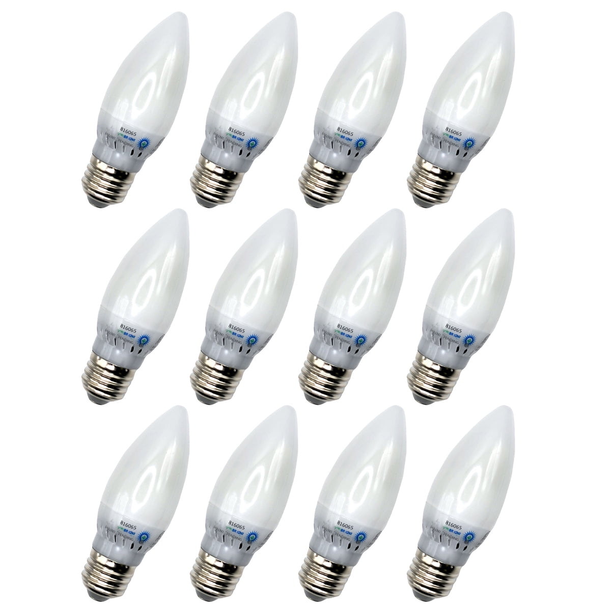 Viribright Candle 40-Watt Equivalent B11 E26 Frosted LED Light Bulb (12 ...