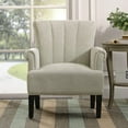 Upholstered Armchair,Rivet Tufted Accent Chair with Rolled Arms and ...
