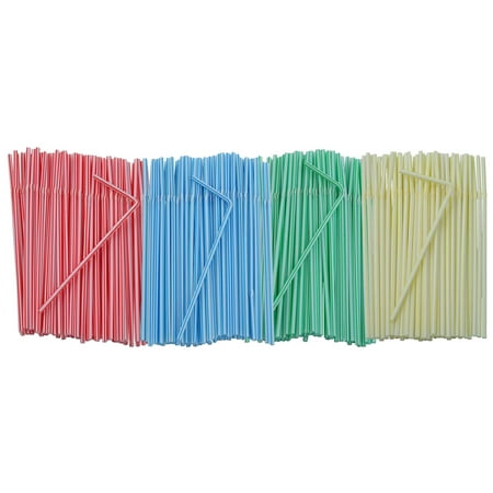Flexible Plastic Drinking Straws (Assorted Classic Striped) Bendable ...