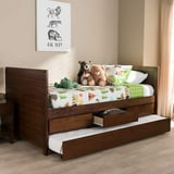 HomeStock Gothic Glamour Walnut Brown-Finished Daybed With Trundle ...