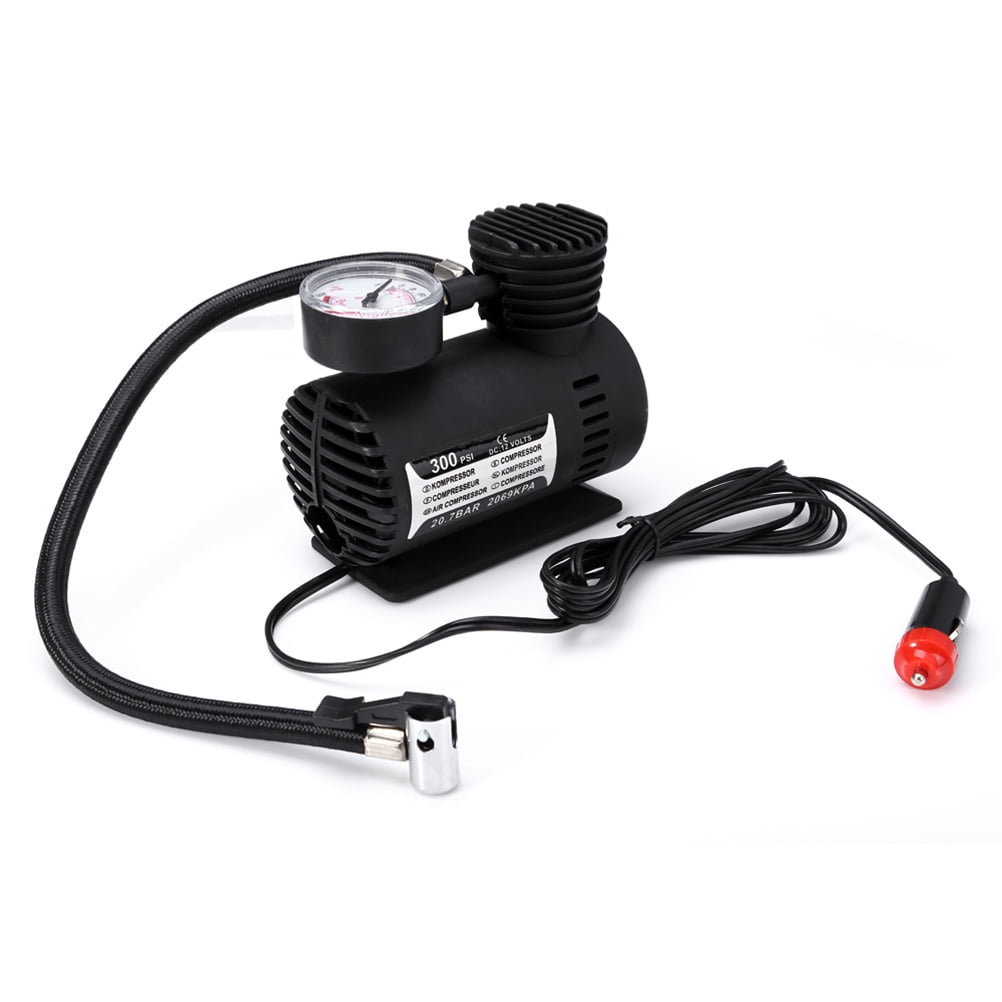 Fdit 12V 300 PSI Portable Emergency Mini Air Compressor Electric Car/M ...