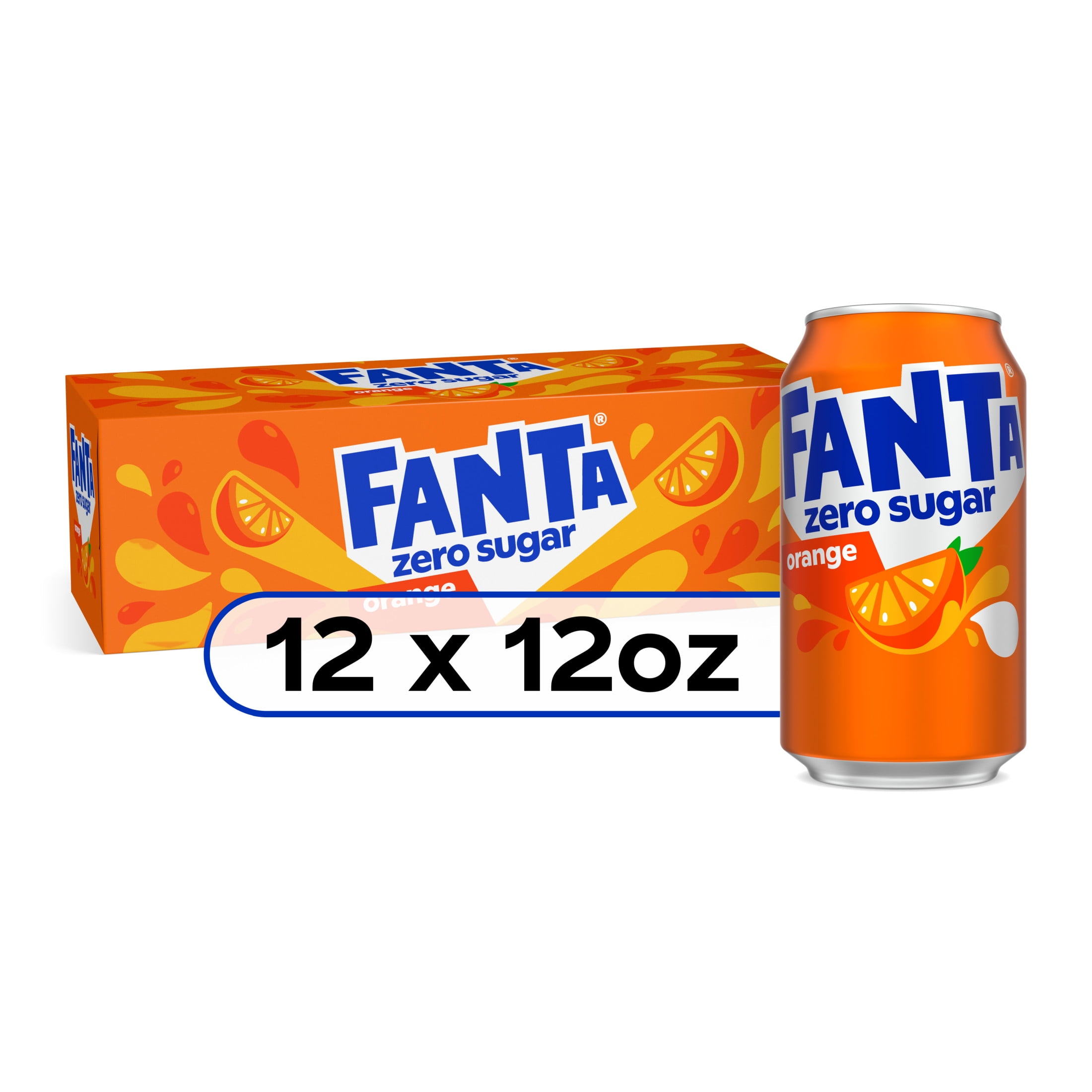 Fanta Zero Sugar Orange Soda Pop Paquete Refrigerador 12 fl oz, Paquete ...