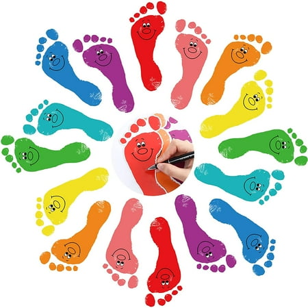 48 Pieces Colorful Footprint Cut-Outs, Foot Creative Cutouts Footprint ...