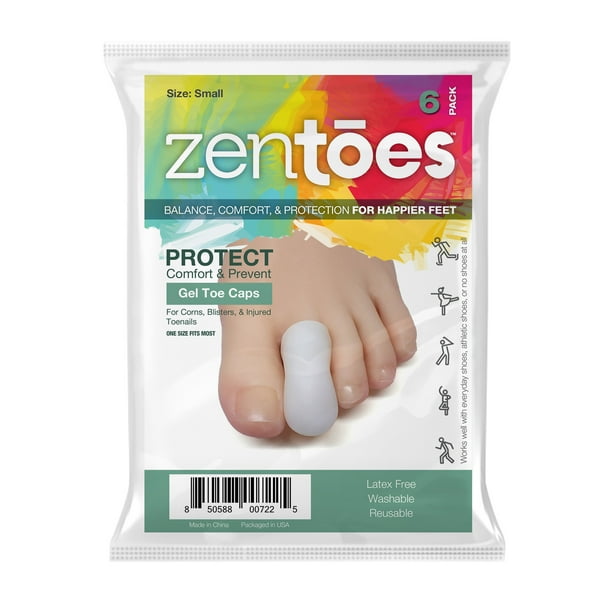 ZenToes 6 Pack Gel Toe Cap and Protector, Cushions and Protects to ...