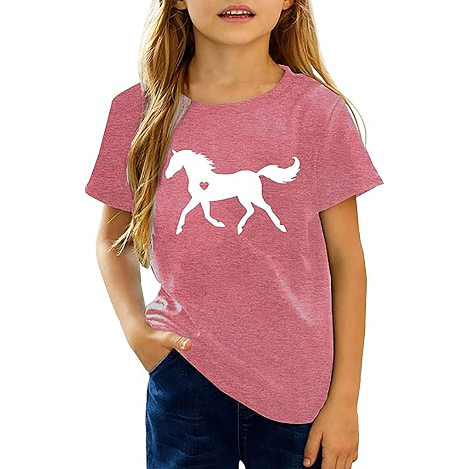 Click here for Huanglei Girls Casual Horse Riding Animal Print Te... prices