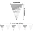 3P Silver White Party Decorations - Metallic Fabric Triangle Pennant ...