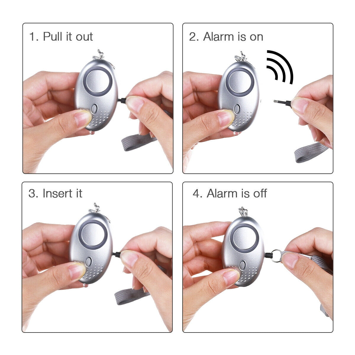 Buy 5 Pcs Safe Sound Personal Alarm with LED Personal Safety Emergency ...