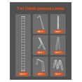 Folding Ladder 19ft Reach, 7-in-1 Telescoping Extension Ladder, Heavy ...