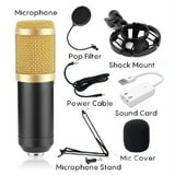 BM800 Condenser Studio Mic Kits: Starter Set, Professional Setup, Music Podcasting with Pop ...
