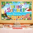 AUQ Summer Party Decorations,Hello Summer Beach Party Backdrop Banner ...