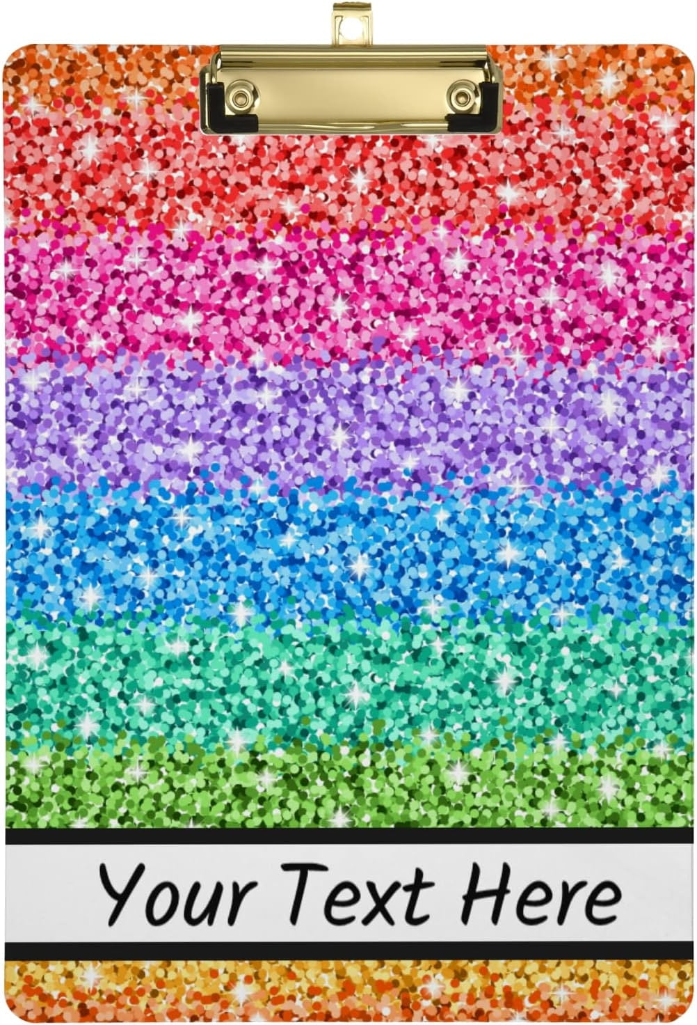 FMSHPON Rainbow Glitter Clipboard Hardboard Wood Nursing Clip Board and ...