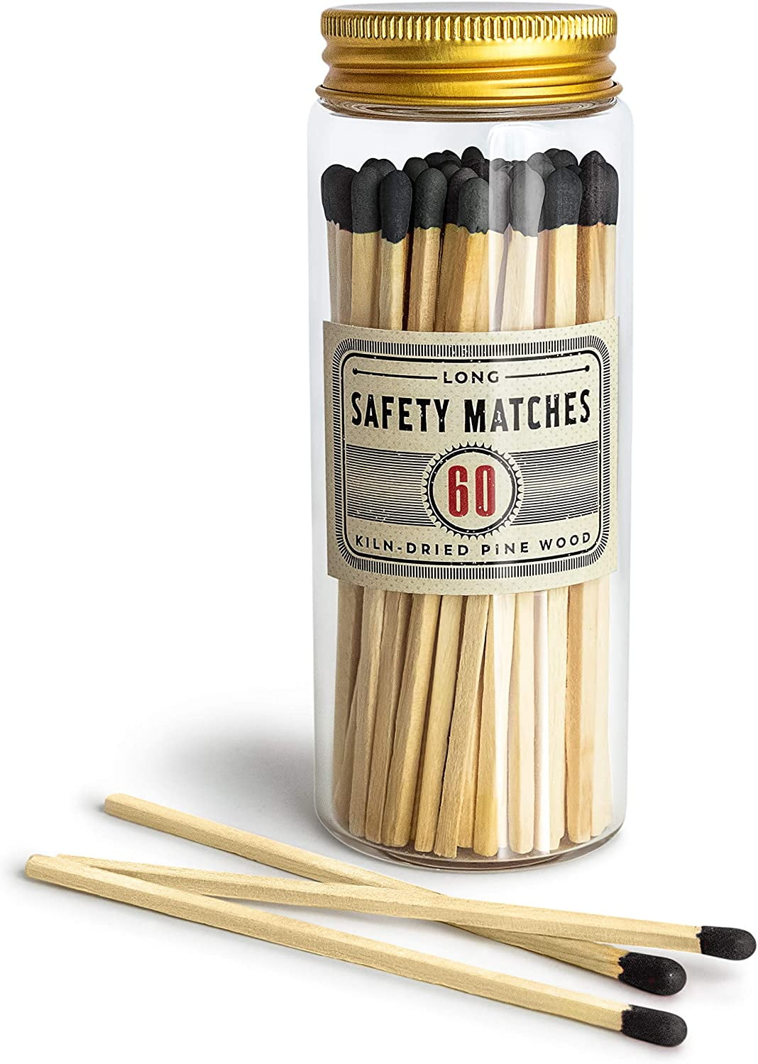 Craft & Kin Long Matches for Candles | Set of 60 Matchsticks - Black ...