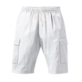 Havenx Men's Cargo Shorts Linen Elastic Waist Cargo Shorts with Multi ...