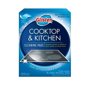 Glisten Cooktop & Kitchen Cleaning Pads, 8 Large/16 Small Pads Per Box ...