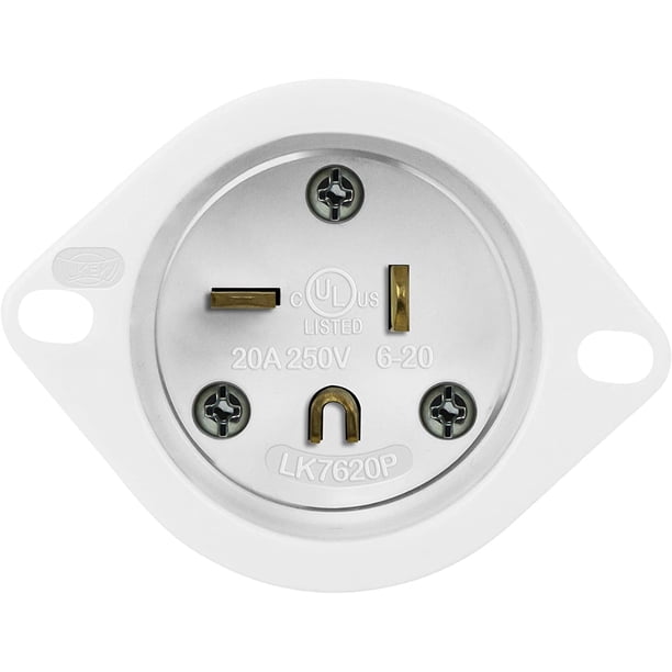 ENERLITES Straight Blade Flanged Inlet, NEMA 6-20, 20A 250VAC ...