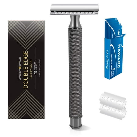 Double Edge Safety Razor, Long Handle Butterfly Open Razors for Men or ...