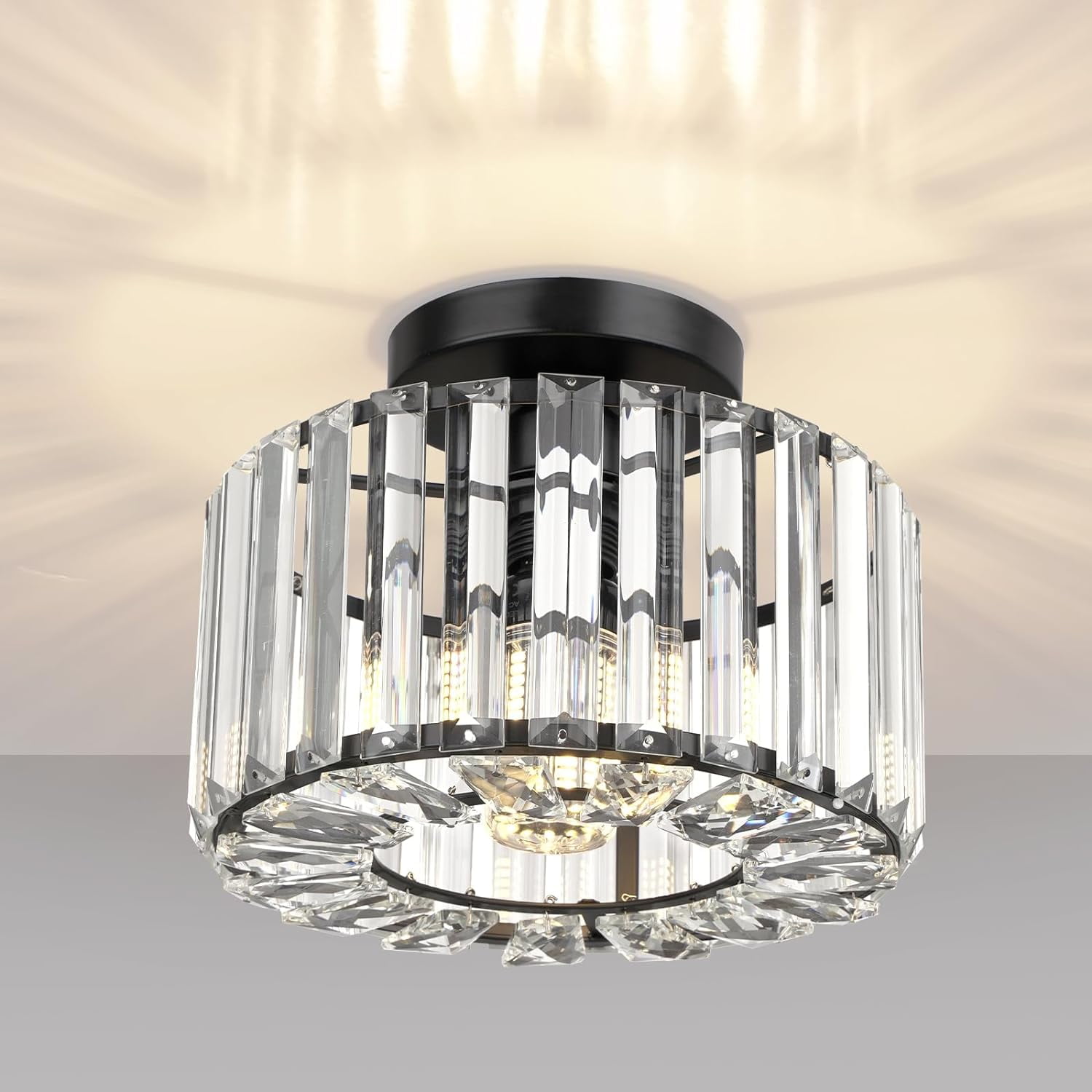 Click here for Rejoda-Semi Flush Mount Ceiling Light - Crystal Ha... prices