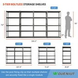 Slsy 3 Pack 72"H x 36"W x 18"D Garage Shelving, Heavy Duty Steel ...