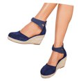 IWRICH Women's Espadrille Wedge Sandals Closed Toe Elastic Back Zipper ...
