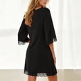 AGKIZG Women Solid Color Thin Lace V Neck 7 Sleeve Household Sleep ...