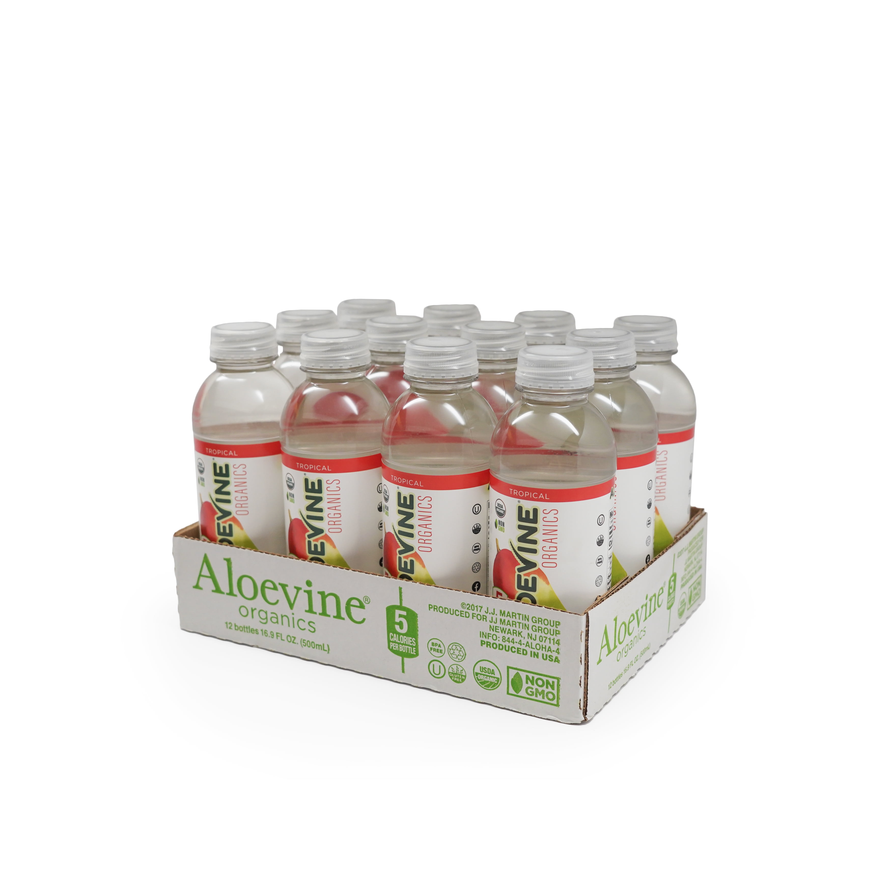 Aloevine Organics Aloe Drink, Tropical, Low Calorie, Low Sugar (16.9 fl ...