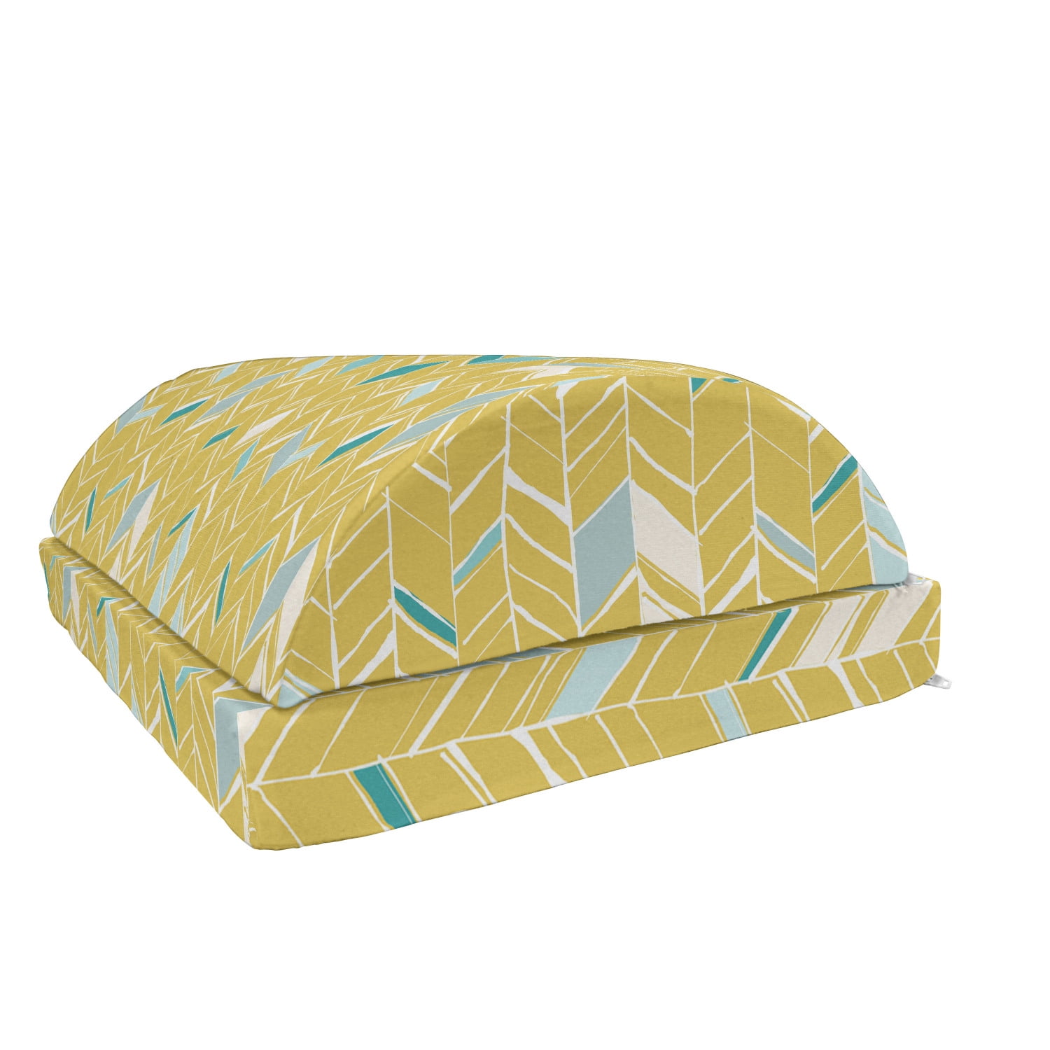 Yellow Chevron Foot Rest, Herringbone Pattern Zig Zag Lines in Hand ...