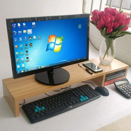 Monitor Stand/Wood Screen Riser Sturdy Ergonomic Monitor Stand Riser ...