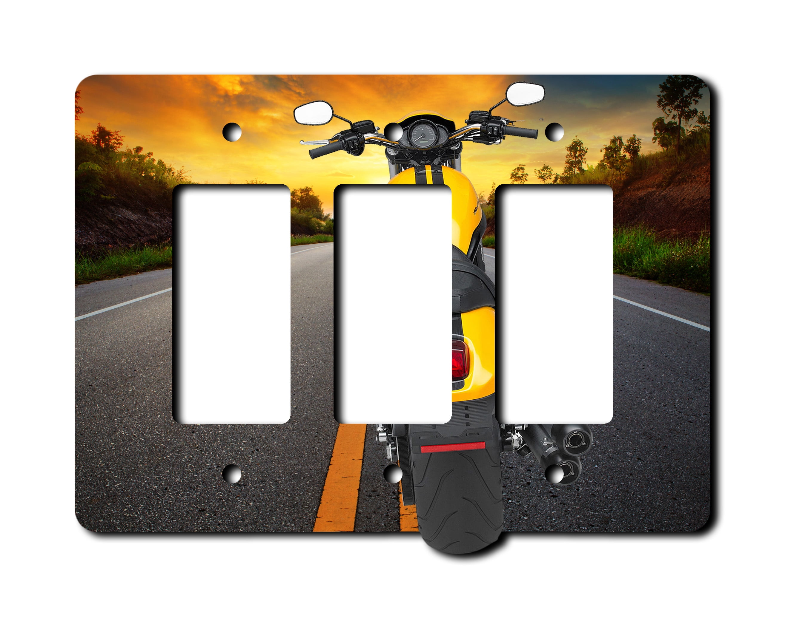 Off The Wall Plates - Motorcycle - Triple Gang Paddle Rocker - Walmart.com