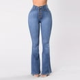 Efsteb Womens High Waisted Jeans Casual Comfort Sexy High Waist Wide