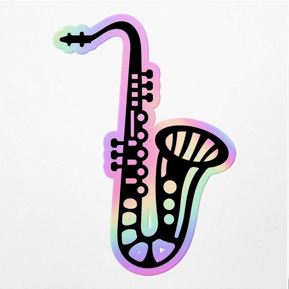 Vinyl Stickers Decals Of Saxophone Illustration V2 - Apply On Any ...