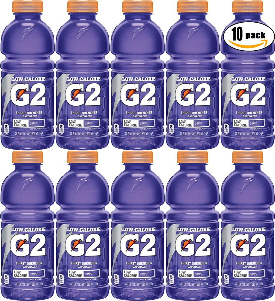 Gatorade G2 Grape, Low Calorie Thirst Quencher, 20Oz Bottle (Pack Of 10 ...