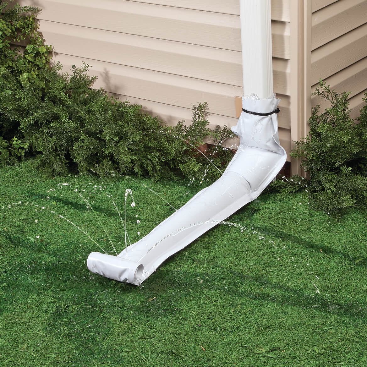 White Downspout Extension, Set of 2 Rain Gutter Flexible, Drain ...