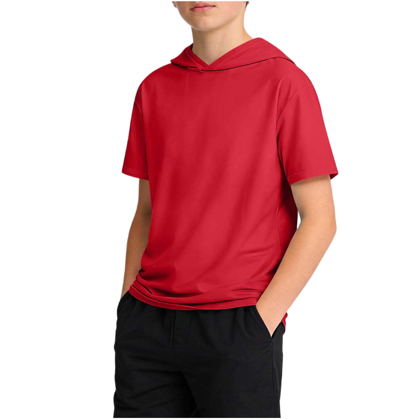Click here for Unbranded Boys Solid-Color Short-Sleeve Hooded Top... prices