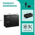 2-Drawer Lateral File Cabinet with Lock, Black Metal Filing Cabinet for ...