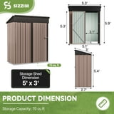 Bapipro 5' x 3' ft Outdoor Storage Shed with Base Frame, Garden Shed ...