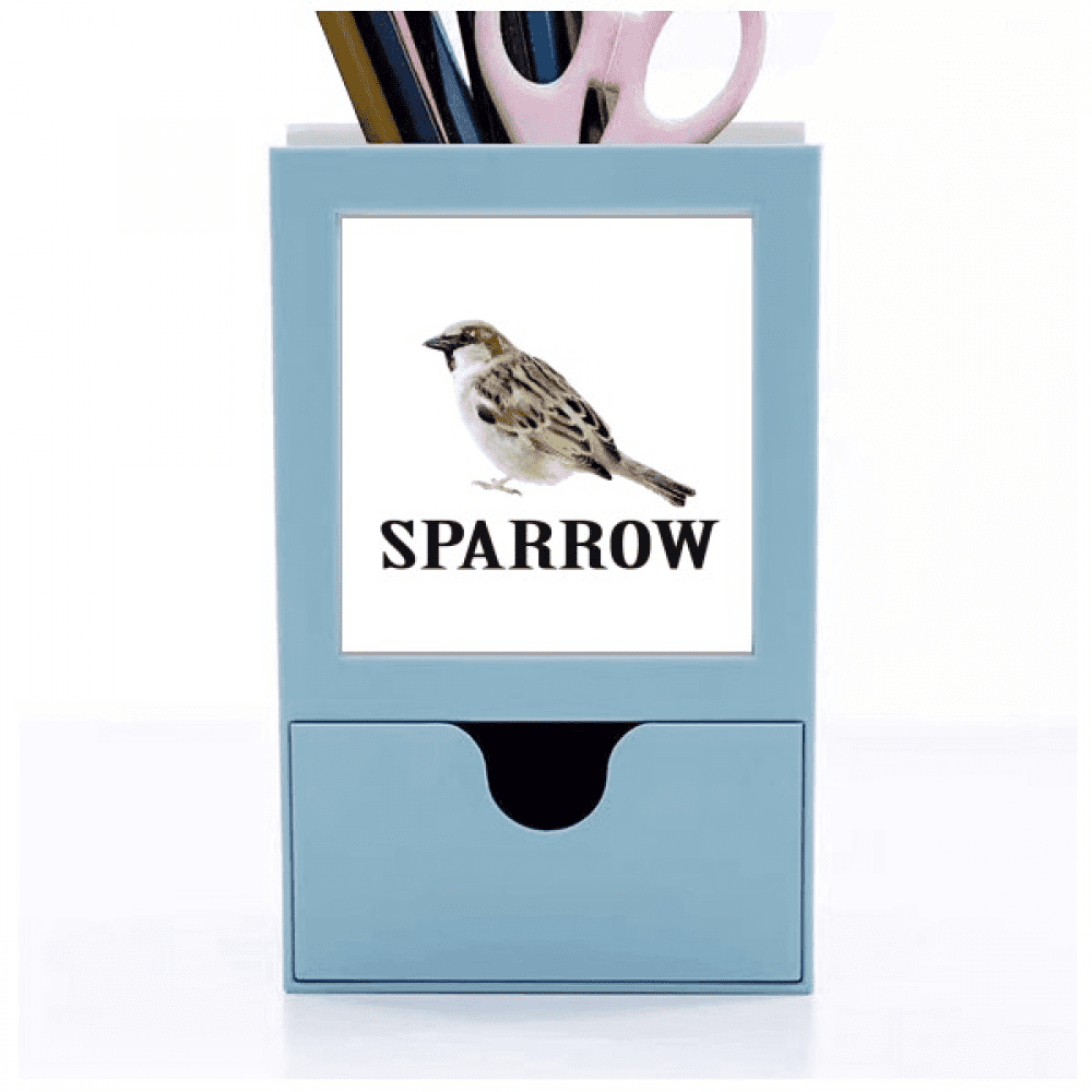 Sparrows Birds Food Watch Desk Supplies Organizer Pen Holder Card ...