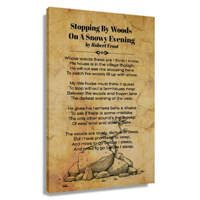 Stopping By Woods on A Snowy Evening Poem Wall Art Robert Frost Quotes ...