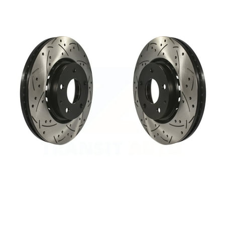 Front Coated Drilled Slotted Disc Brake Rotors Pair For Mazda CX-5 6 KD ...