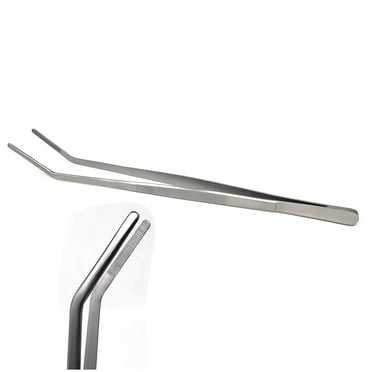 Bundlepro Kitchen Fine Tweezers Tongs, 12'' Square Head Stainless Steel ...