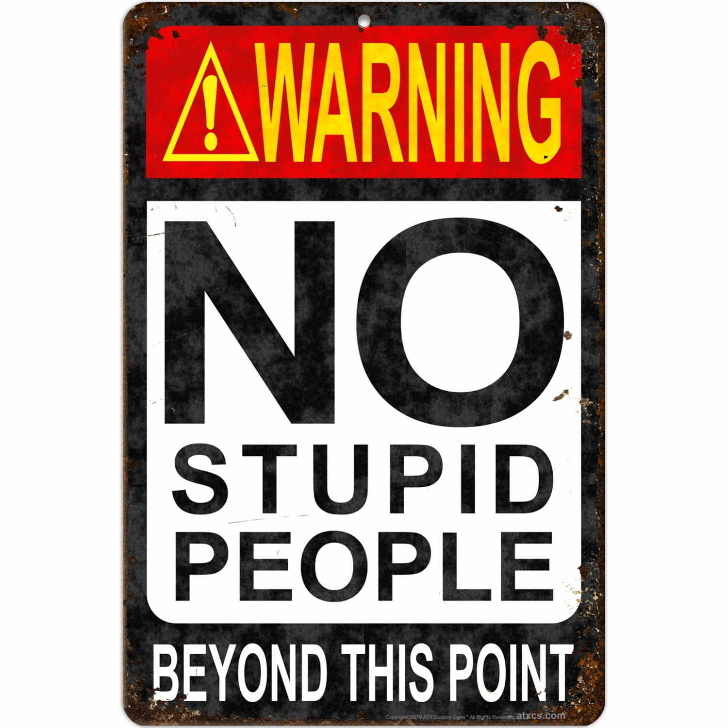 ATX Custom Signs - Sarcastic Funny Sign for Bar No Stupid People Beyond ...